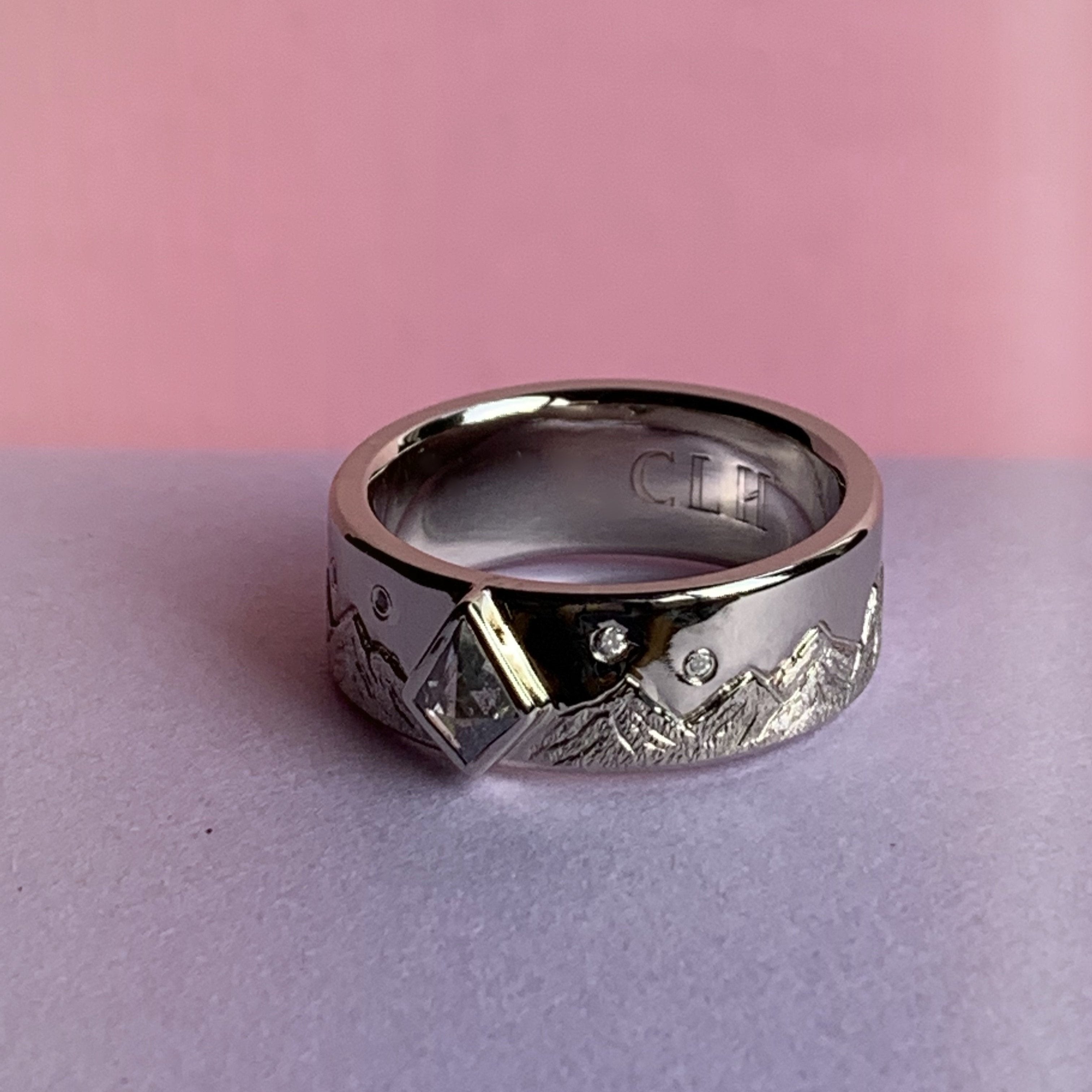 Custom mountain range ring – Way Out West Jeweler